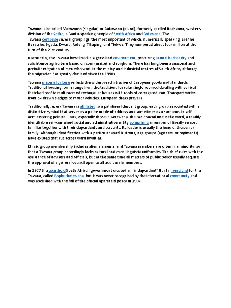 Setswana Culture | PDF