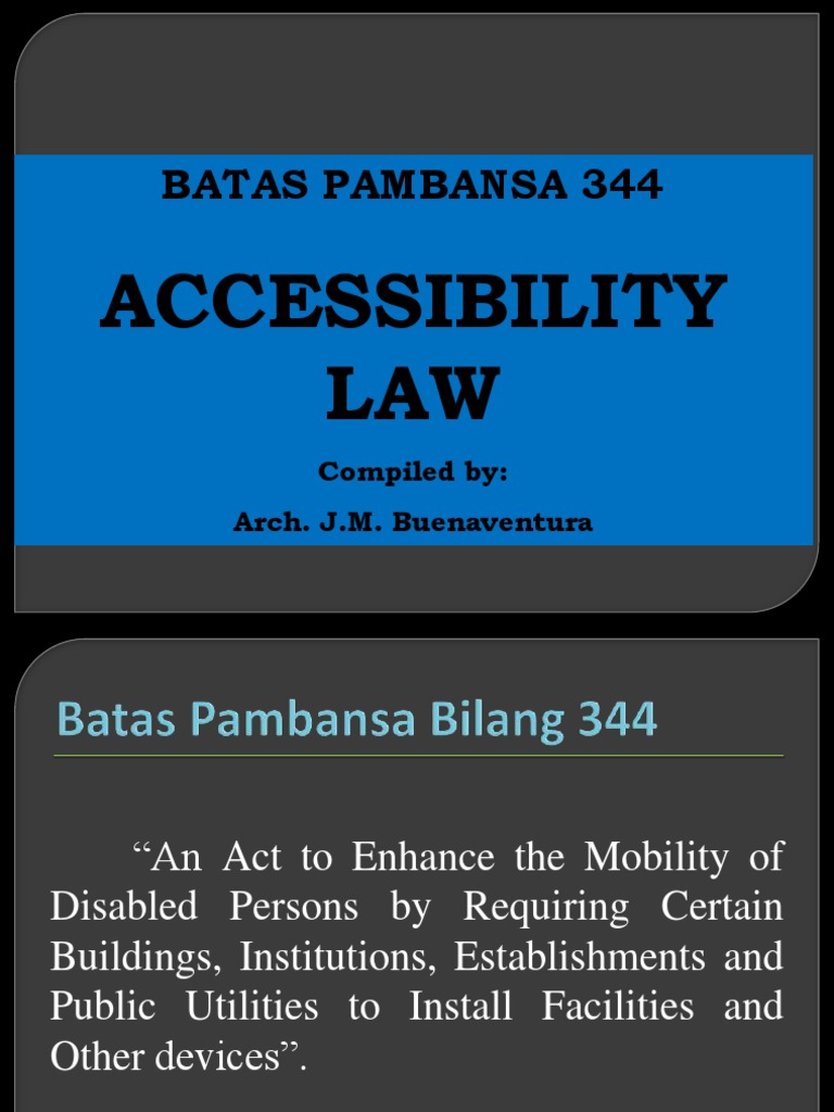 BP 344 Accessibility Law Overview | PDF