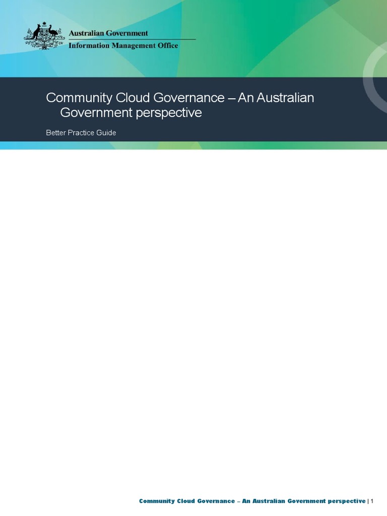 Community Cloud Governance Better Practice Guide | PDF | Cloud Computing | Information Security