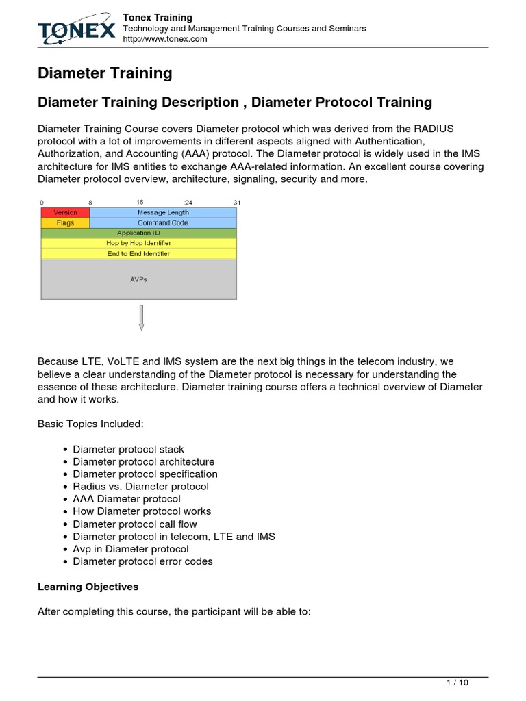 Diameter Training Plan | PDF | Ip Multimedia Subsystem | Application ...