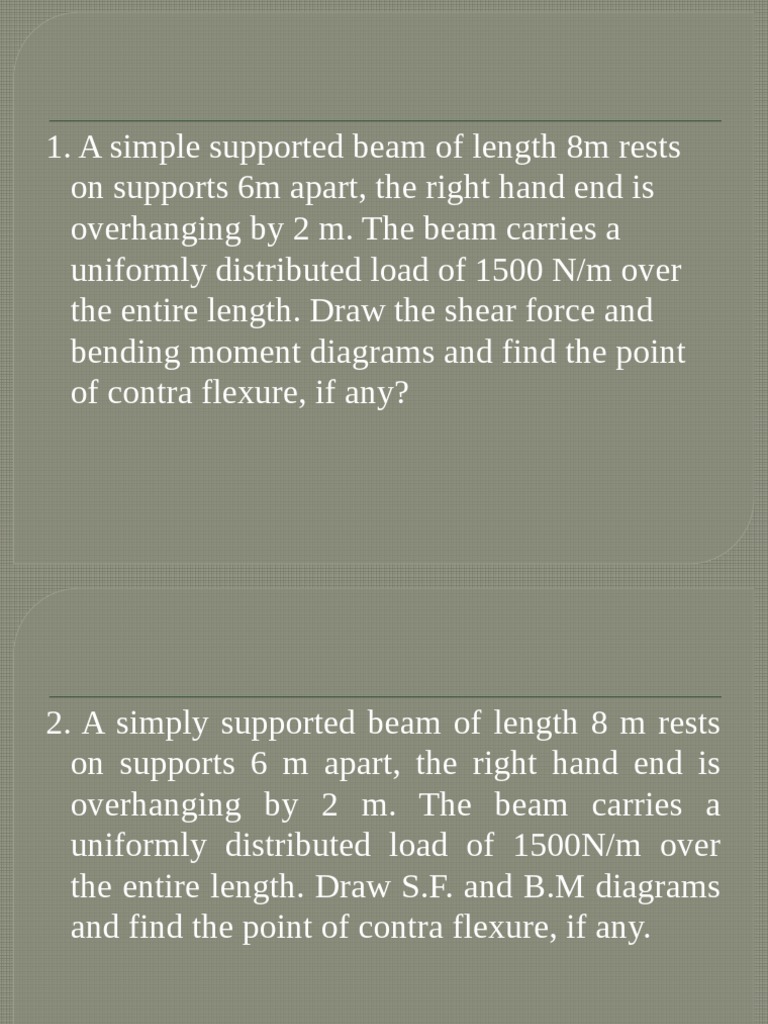 Problems On Beams PDF | PDF | Bending | Beam (Structure)