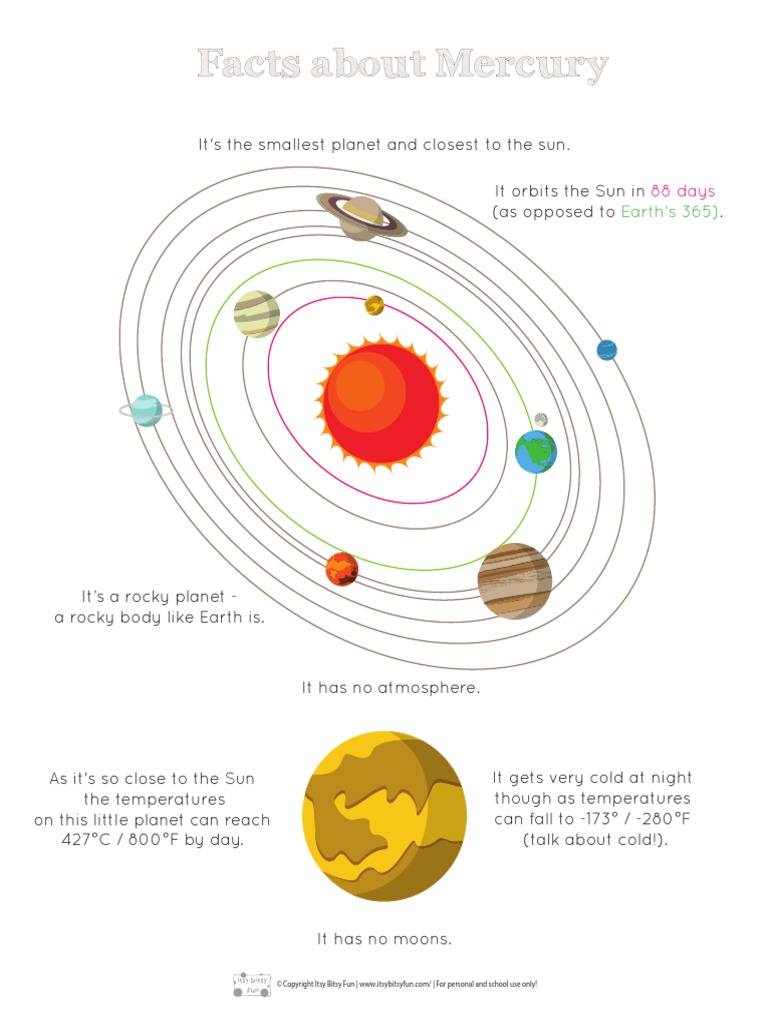 Mercury Facts For Kids | PDF