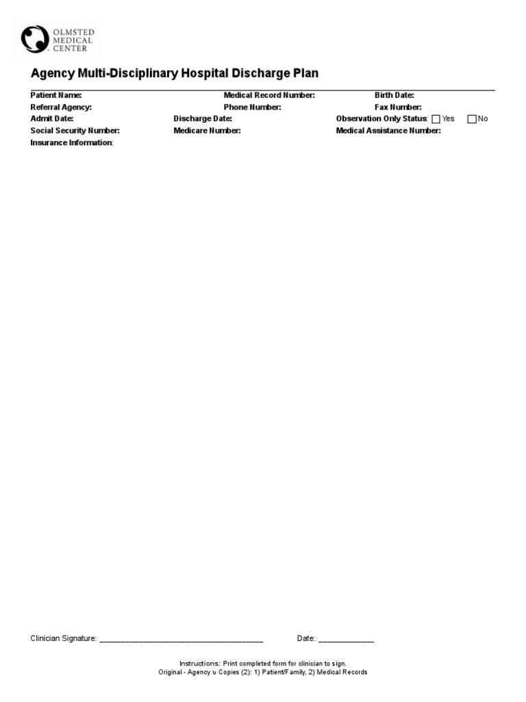 Multi Disciplinary Hosp Discharge Plan | PDF | Methicillin Resistant ...