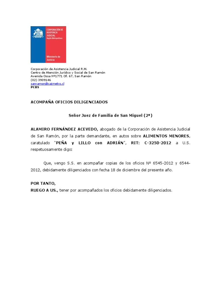 Acompa A Oficios Diligenciados | PDF | Ley común | Justicia