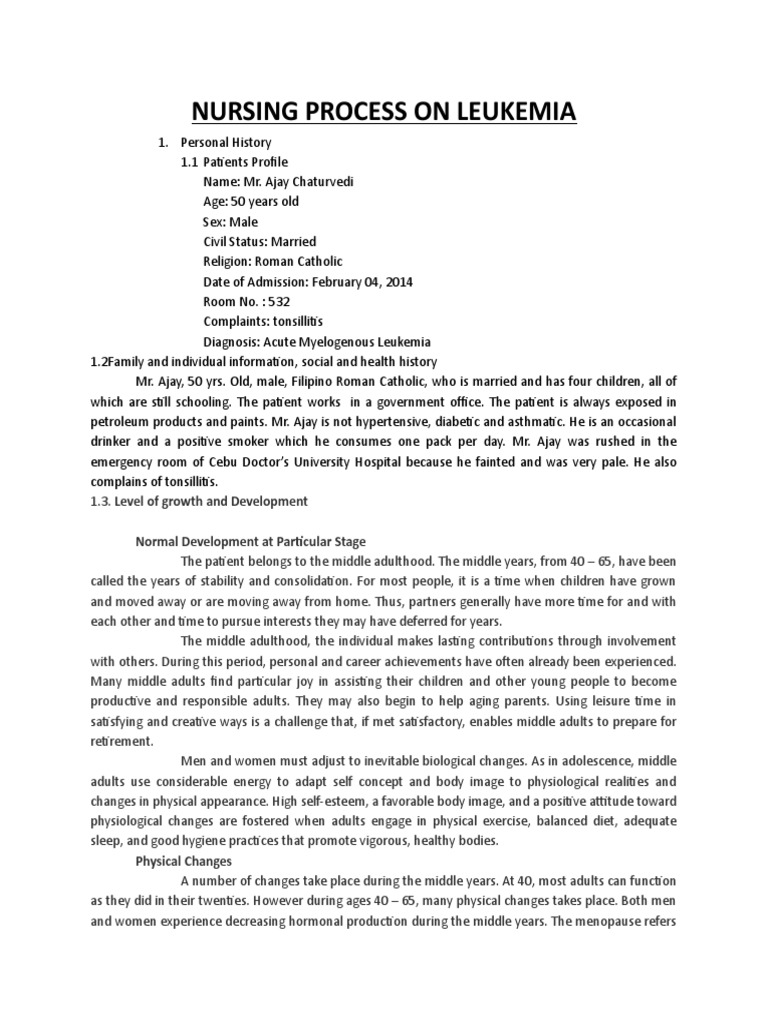 Case Study On Leukemia | PDF | Hematopoietic Stem Cell Transplantation ...