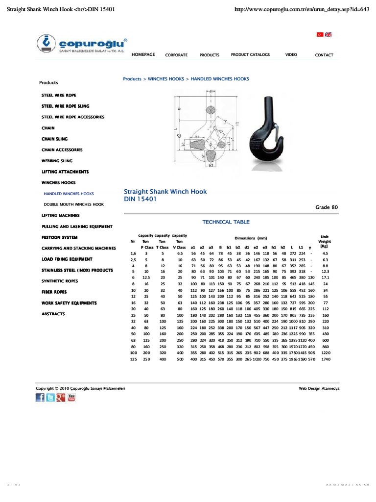 Gancho Norma DIN 15401 | PDF | Manufactured Goods | Equipment