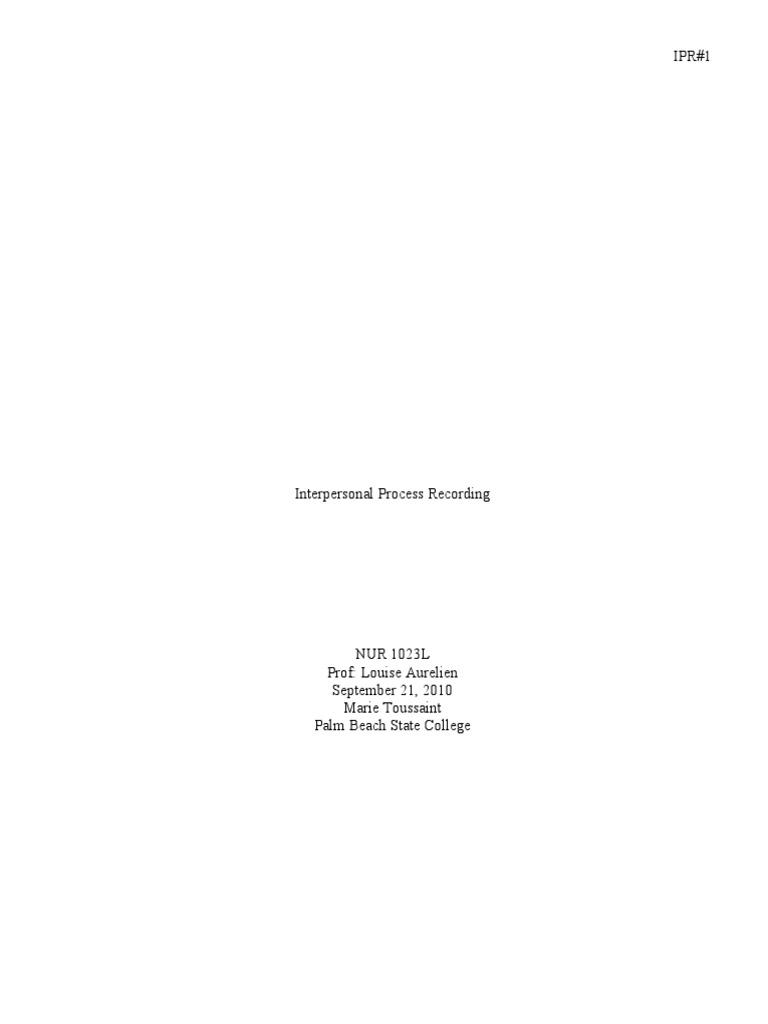 IPR Nursing Interview at Wellington FL | PDF