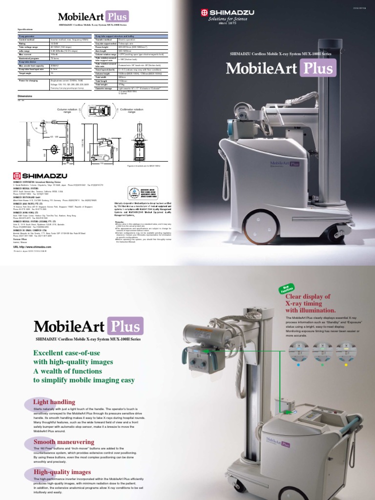 Shimadzu Mobileart Plus Mux 100h Brochure and Specs | Radiography | X Ray