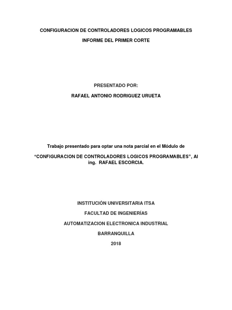 Configuracion de Controladores Logicos Programables | PDF ...