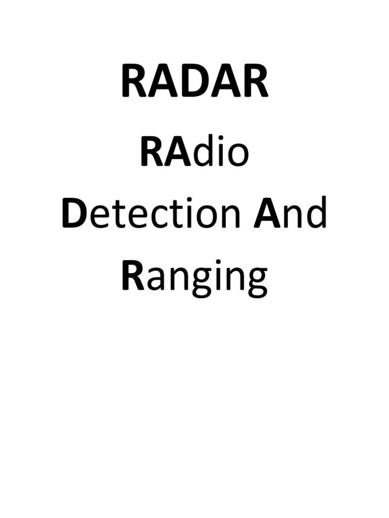 Radio Detection and Ranging: Radar | PDF