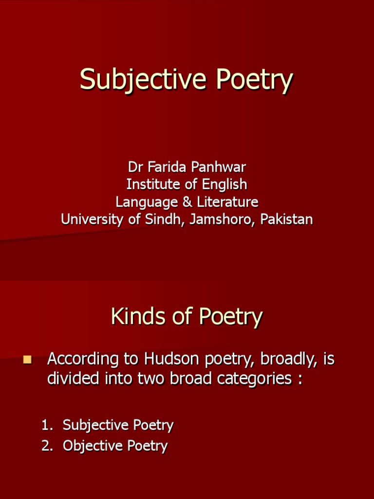 Subjective Poetry | PDF | Sonnets | Horace