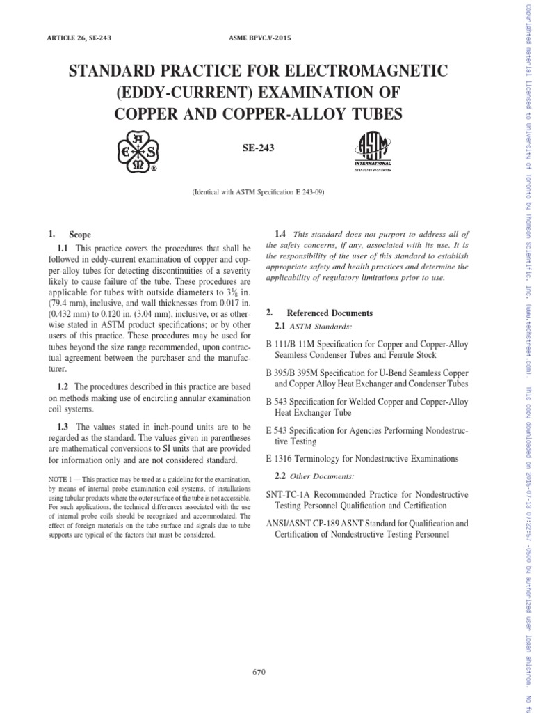 Eddy-Current Testing of Copper Tubes | PDF | Nondestructive Testing ...