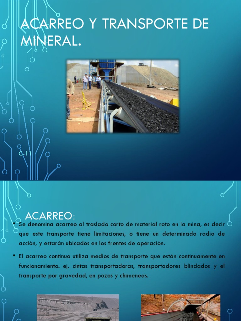 Acarreo y Transporte de Mineral en Minería | PDF