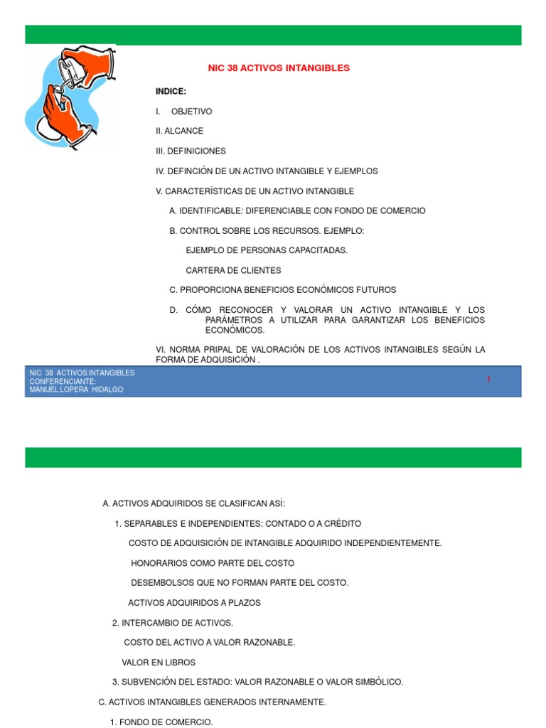 Normativa sobre el reconocimiento, valoración y revelación de activos intangibles según la NIC ...