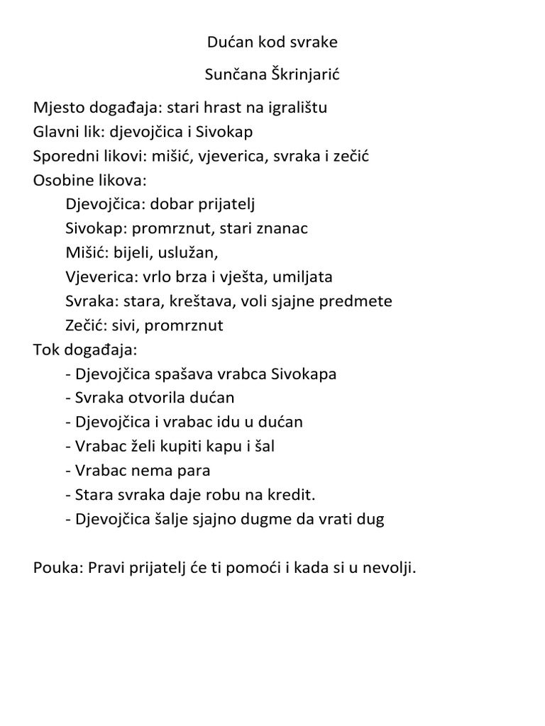 Dućan Kod Svrake | PDF