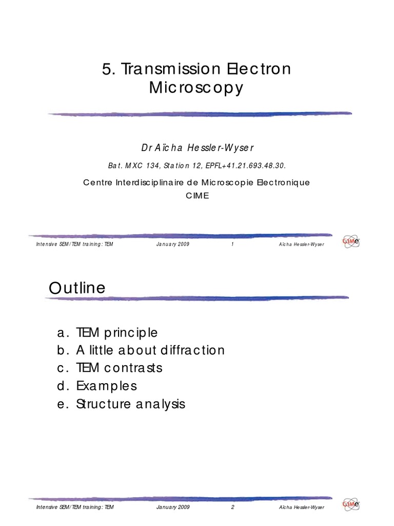 TEM Principles and Diffraction Basics | PDF | Transmission Electron ...