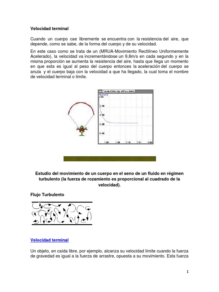 Velocidad Terminal | PDF | Fuerza | Velocidad
