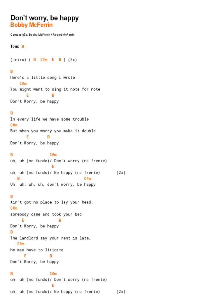 Dont Worry Be Happy Guitar Chords Don't Worry, Be Happy | Solo Guitar