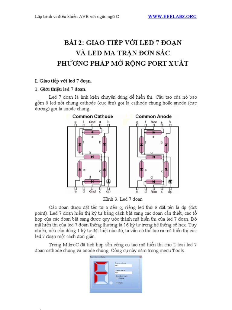 Lap Trinh Avr Voi C WWW - Eeelabs.org Chuong4 Bai2 | PDF