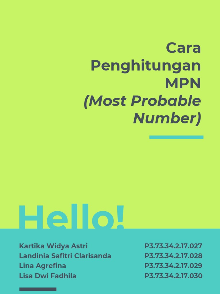 Cara Menghitung MPN | PDF