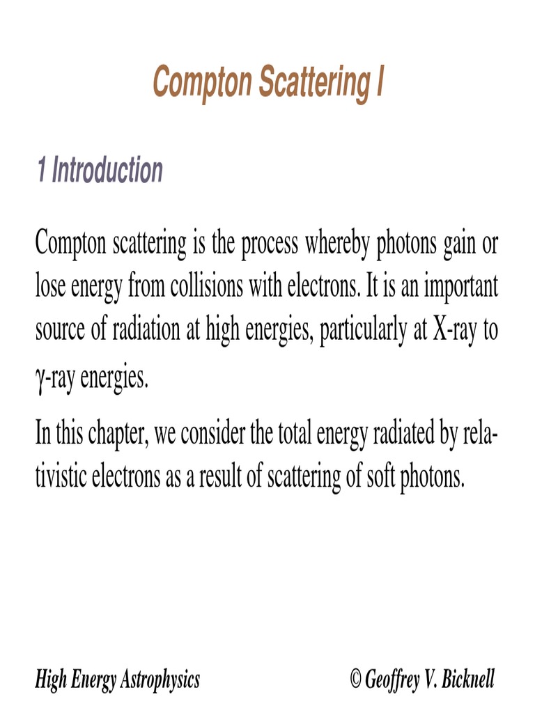 5 Compton Scattering I PDF | PDF | Electron | Photon