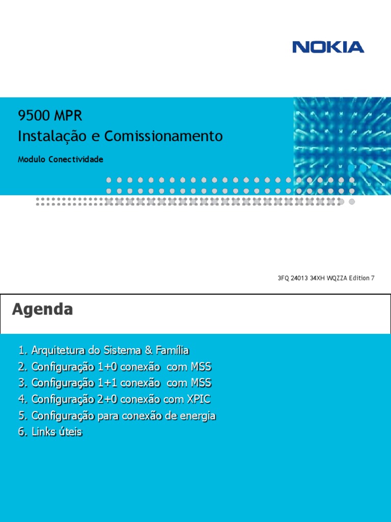 9500 MPR Instalação, Comissionamento e Teste Modulo 2 - Conexão - Ed07 ...