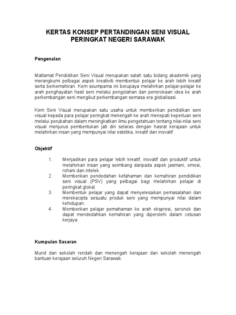 Kertas Konsep Pertandingan Seni Visual | PDF