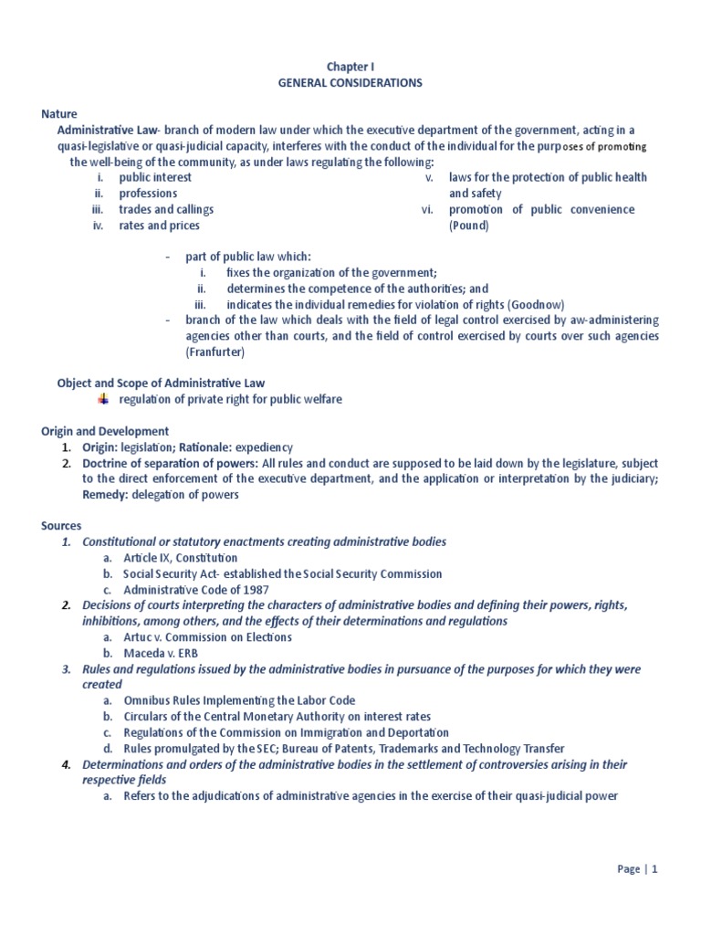 Administrative Law Cruz Notes | PDF | Administrative Law | Judiciaries