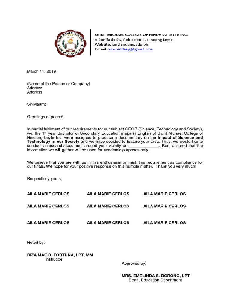 Cerlos Letter | PDF