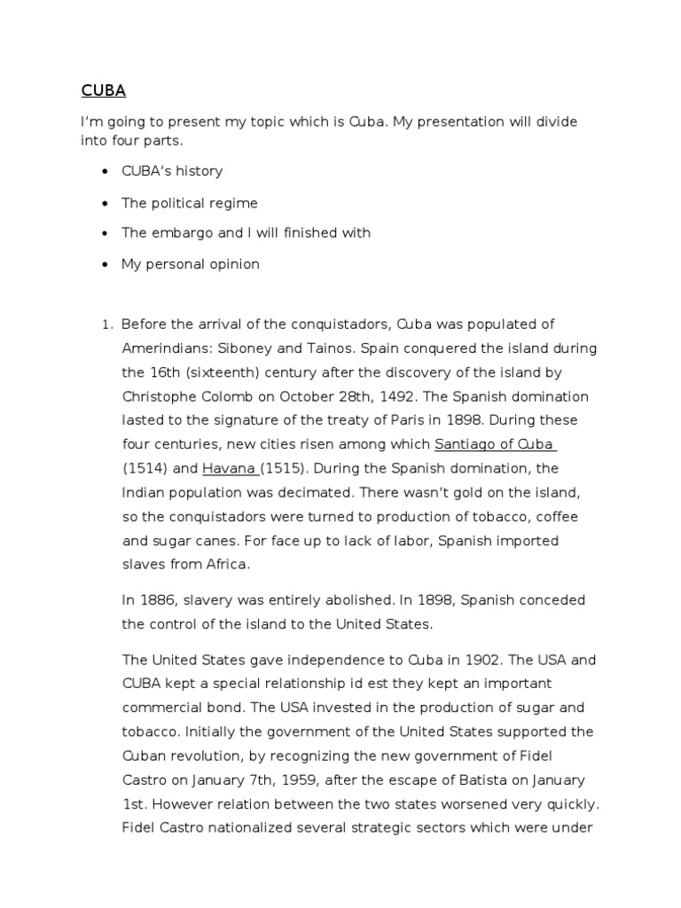 CUBA Presentation en Anglais | PDF