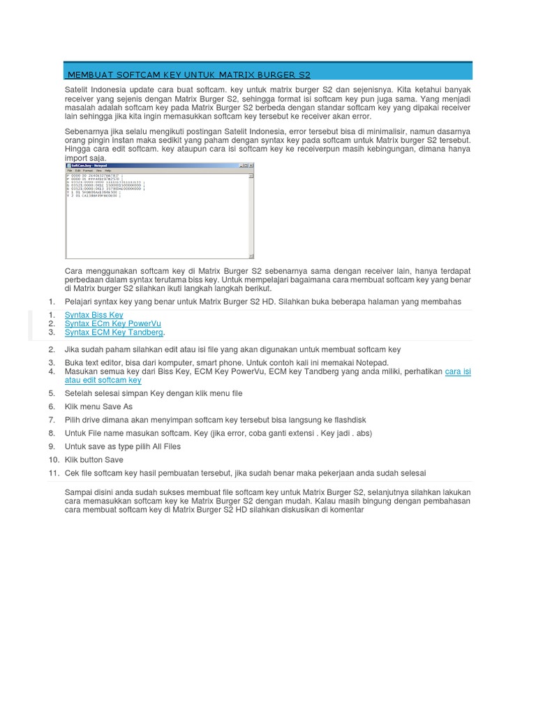 Cara Buat Softcam Key | PDF