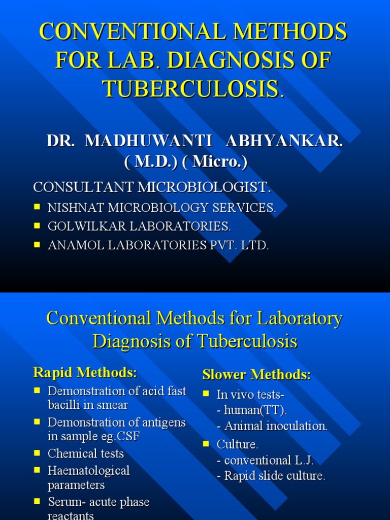 Conventional Methods For Lab. Diagnosis of Tuberculosis | PDF ...