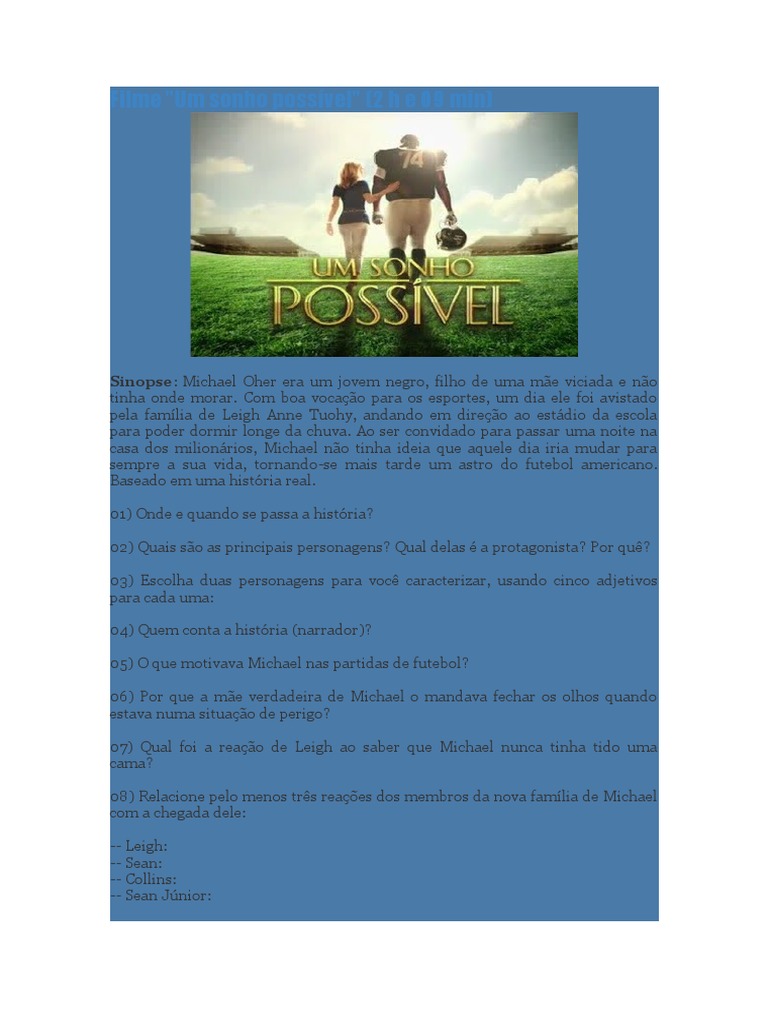 Filme - Um Sonho Possivel | PDF