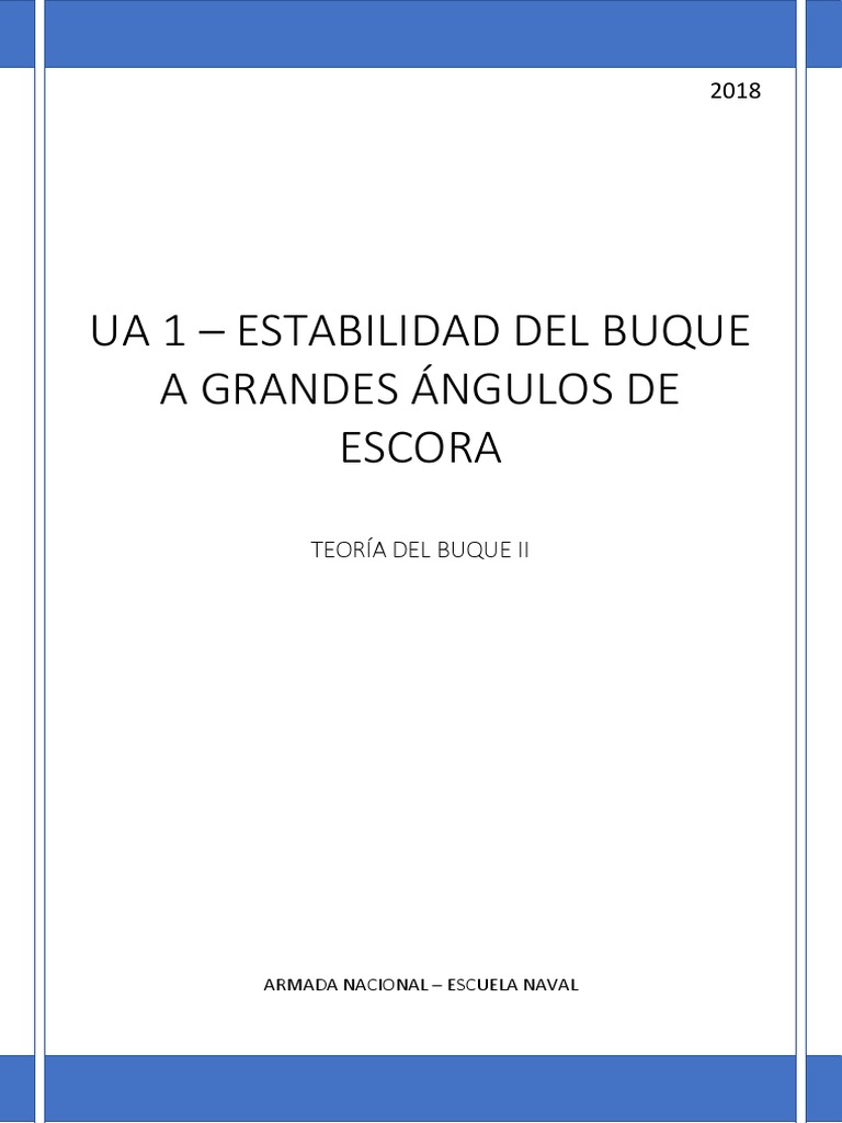 Estabilidad Del Buque A Grandes Angulos de Escora | PDF | Física ...