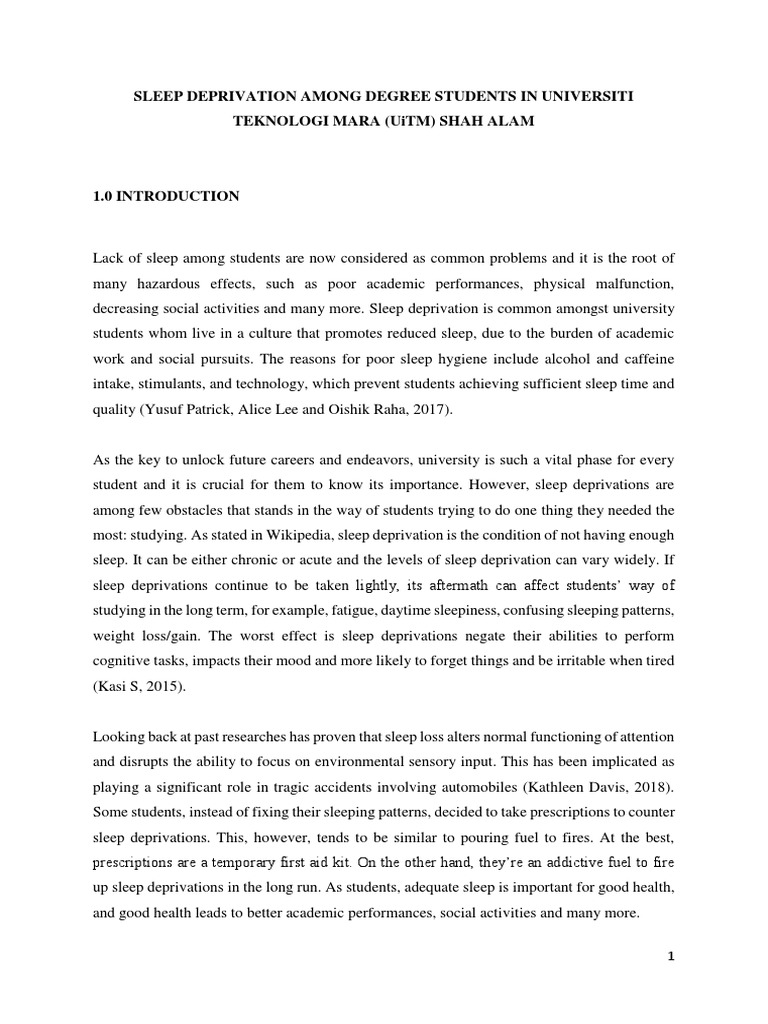 Completed Proposal | PDF | Sleep Deprivation | Sleep