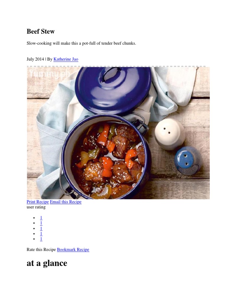 Beef Stew | PDF | Beef | Broth