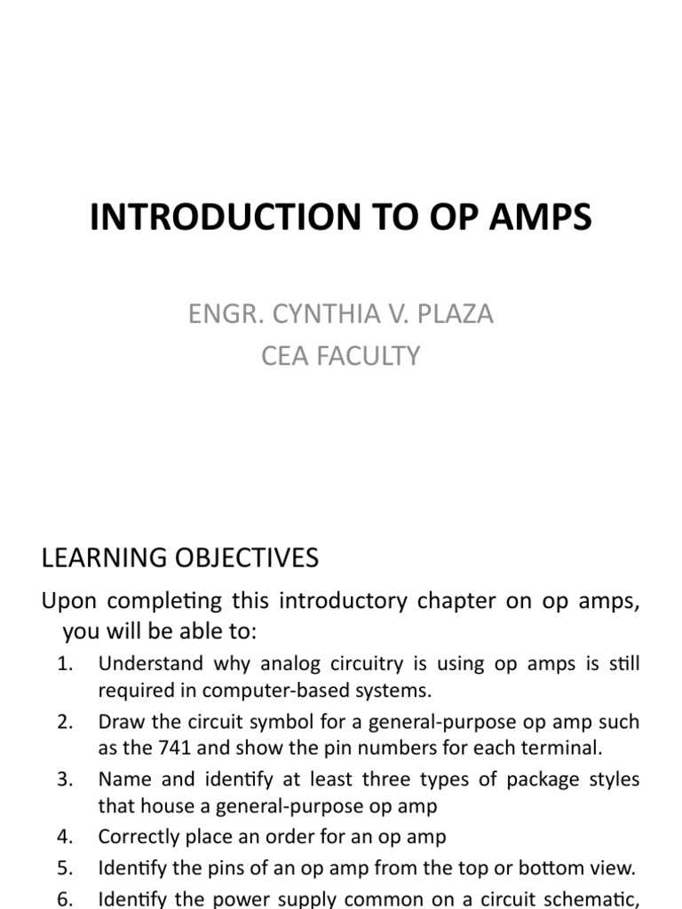 Introduction To Op Amps | PDF | Operational Amplifier | Amplifier