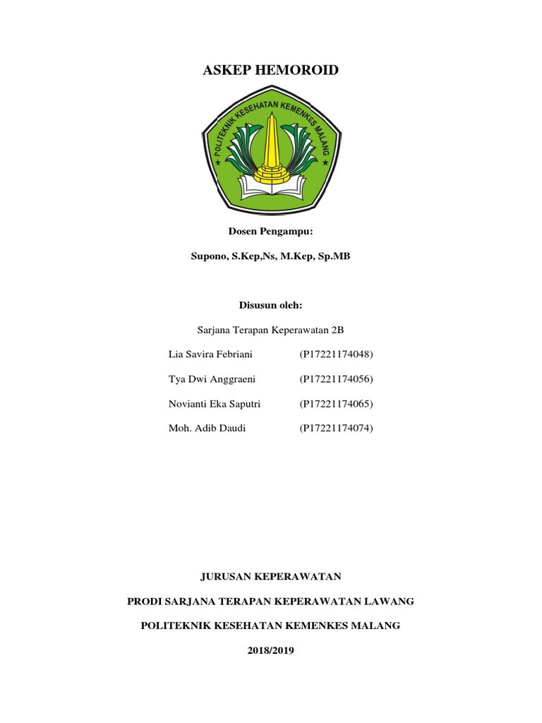 Panduan Asuhan Keperawatan Hemoroid | PDF | Pengembangan Diri ...