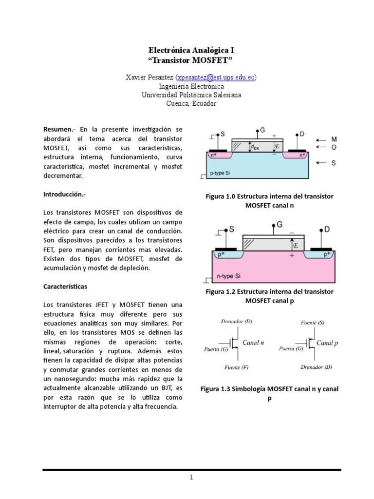 MOSFET | PDF | Mosfet | Transistor