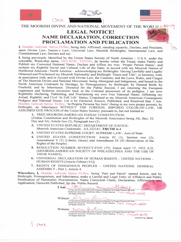 Declaration Proclamation Shaddai El-Bey 3-22-19 | PDF