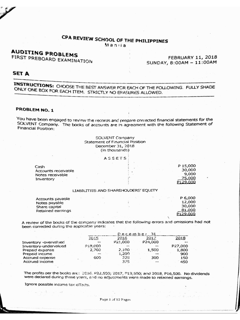 Cpar Aud Prob PDF | PDF