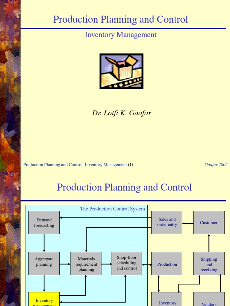 Production Planning and Control: Inventory Management | PDF | Inventory ...