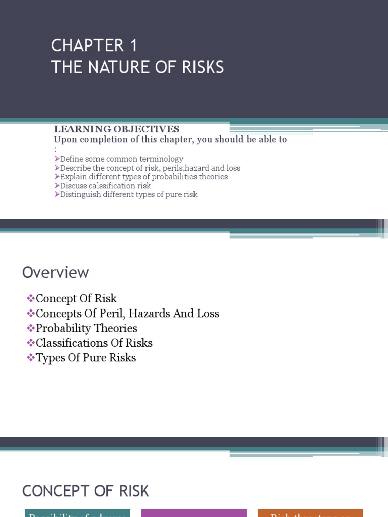 CHAPTER 1 - Nature of Risks | PDF | Risk | Hazards
