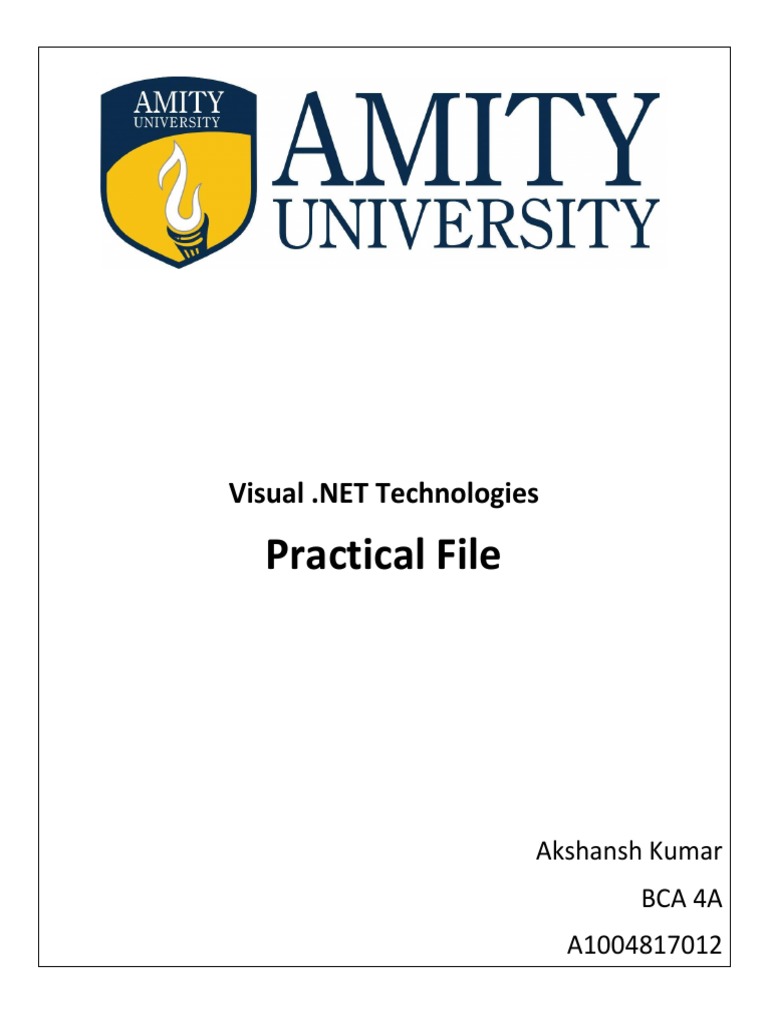 Practical File | PDF | Visual Basic .Net | Typefaces