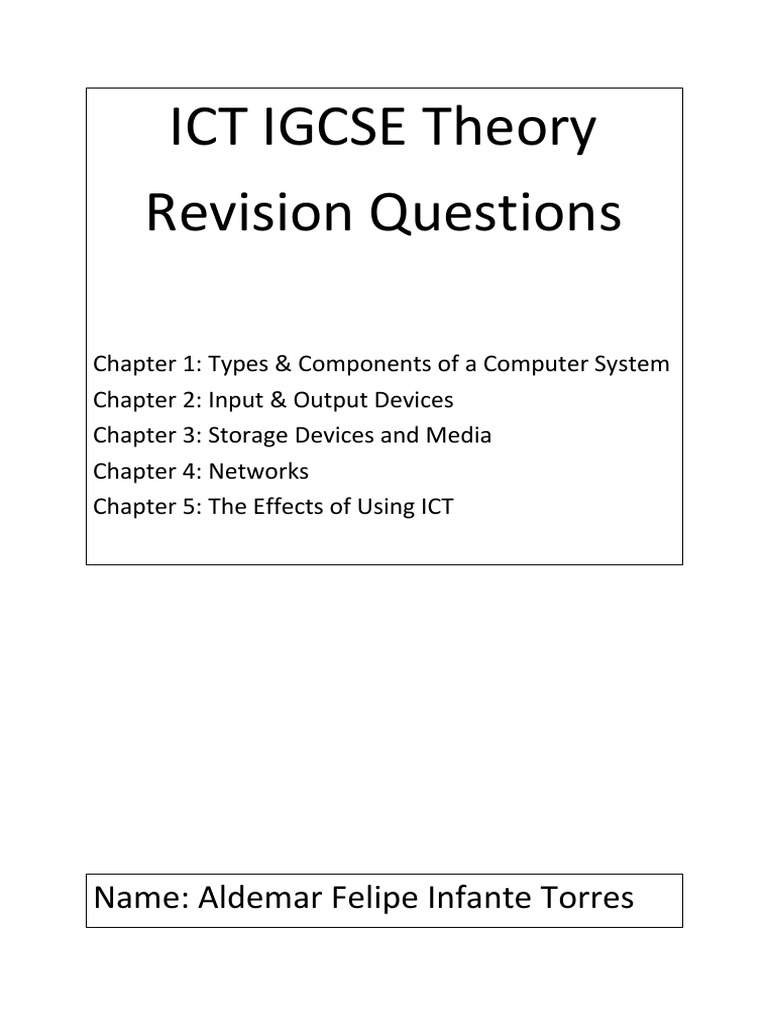 ICT IGCSE Computer System Revision Guide | PDF | Computer Hardware | Computer Program