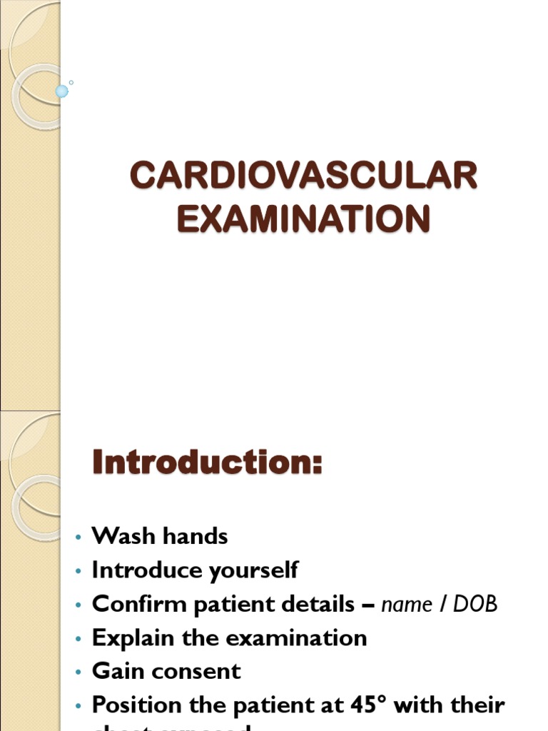 Cardiovascular Examination Final | PDF | Pulse | Heart