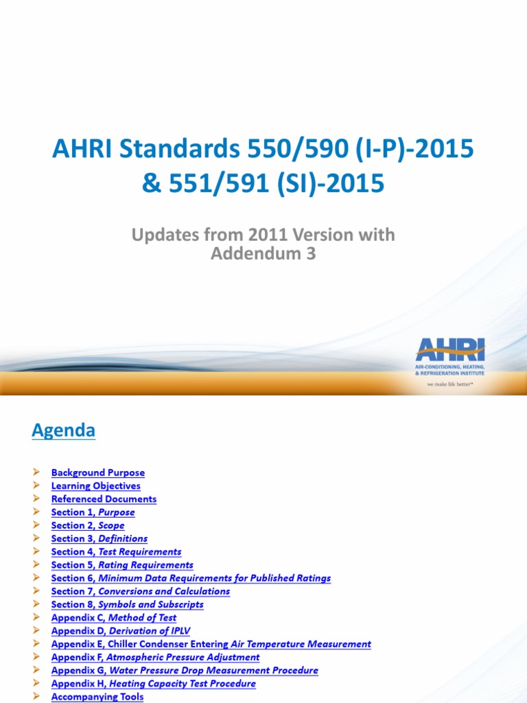 AHRI Standard 550-590 IP-551-591 SI 2015-Updates-Add3 PDF | PDF ...