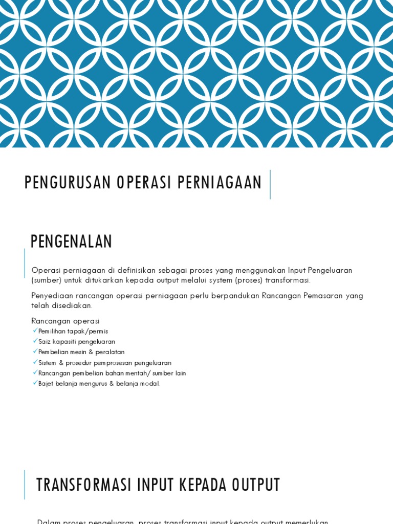 Pengurusan Operasi Perniagaan | PDF