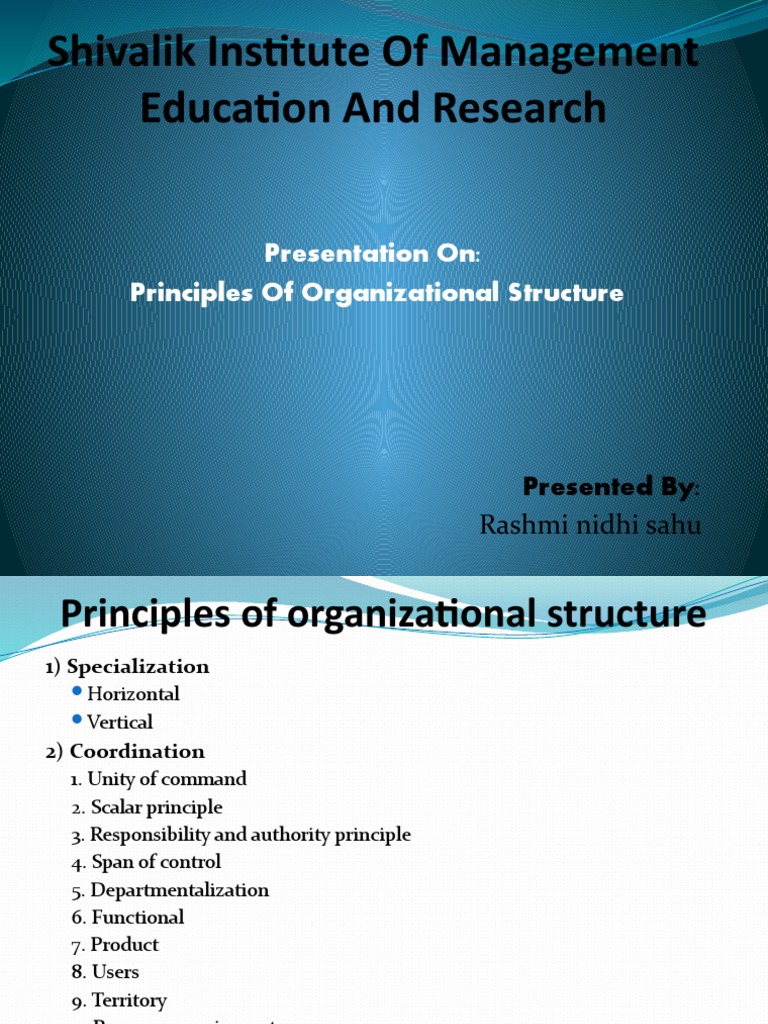 Principles of Organizational Structure | PDF | Organizational Structure ...