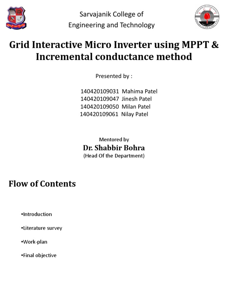 Grid Interactive Micro Inverter Using MPPT & Incremental Conductance ...